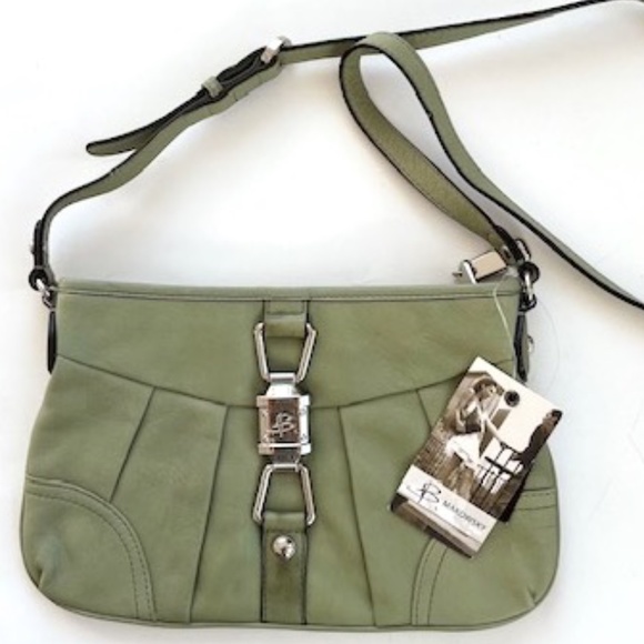 b. makowsky | Bags | B Makowsky Sage Green Leather Crossbodynwt | Poshmark